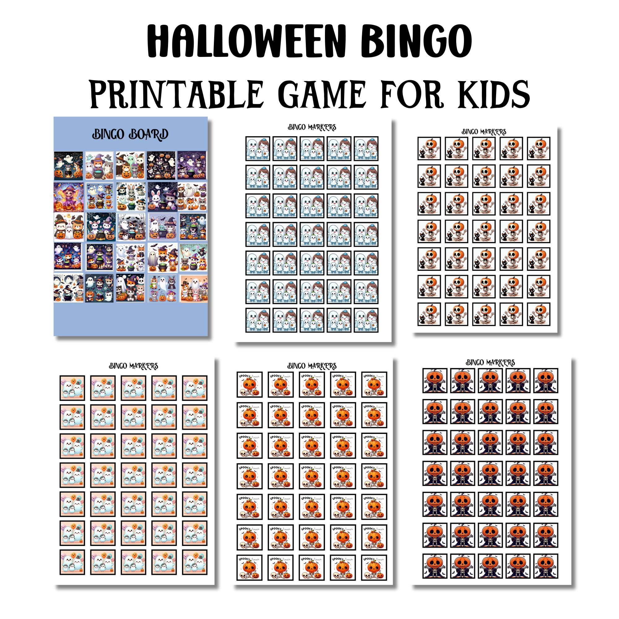 Halloween Bingo Game Printable - Fun Halloween-themed Activity for Kids ...