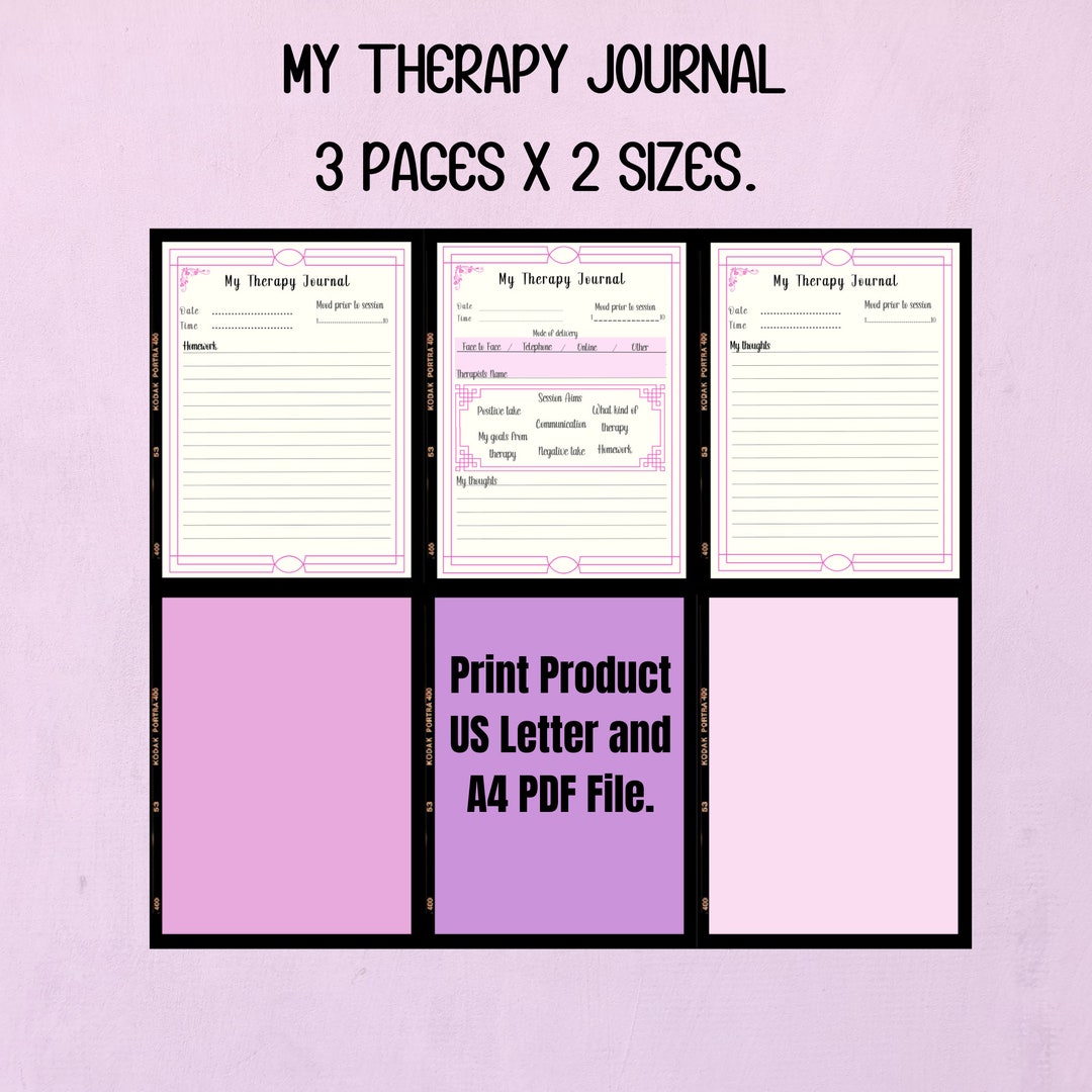Therapy Journal Printable Pages Therapy Tracker Journal - Etsy