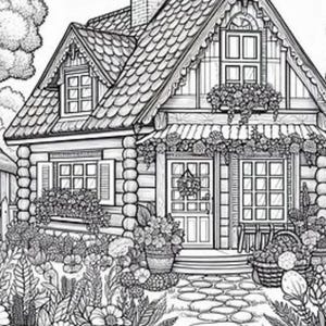 Adult Stress Relieving Colouring Pages, Cosy Cottages 29 Unique ...