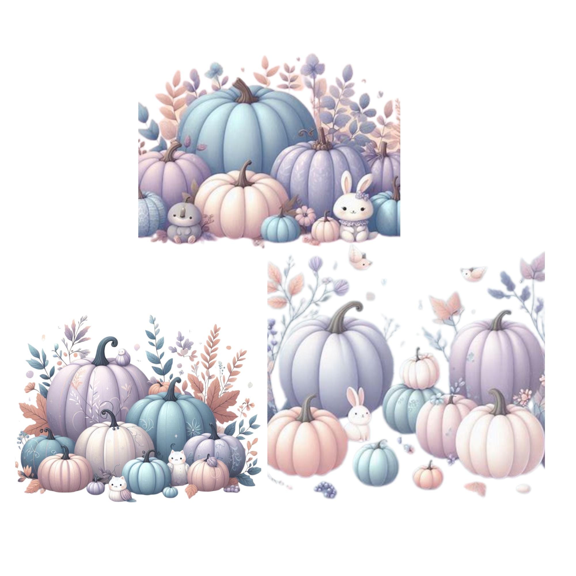 Pastel Pumpkins Fall Clip Art 24 Transparent Pngs - Perfect for Autumn ...