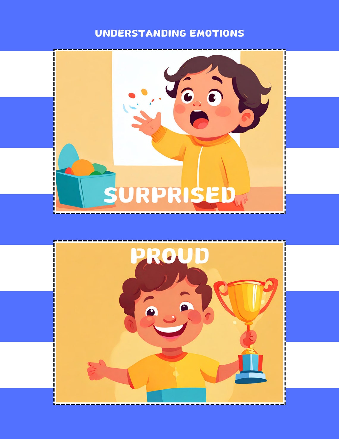 Understanding Your Emotions - Postcards Game for Kids Featuring 10 ...