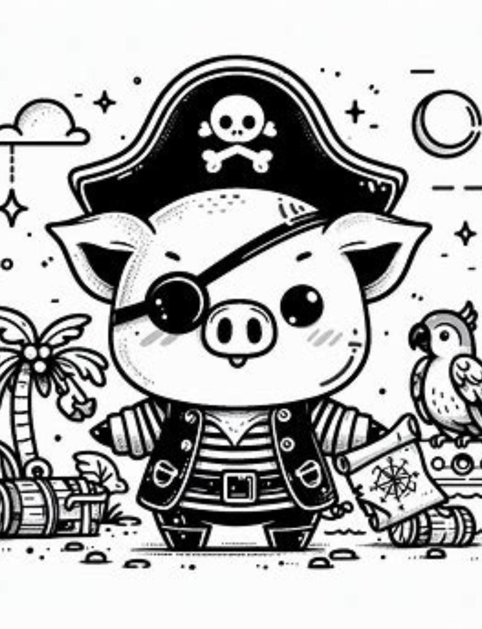Pirate Pigs - 20 Unique Fun Colouring Pages for Kids of All Ages. Fun ...