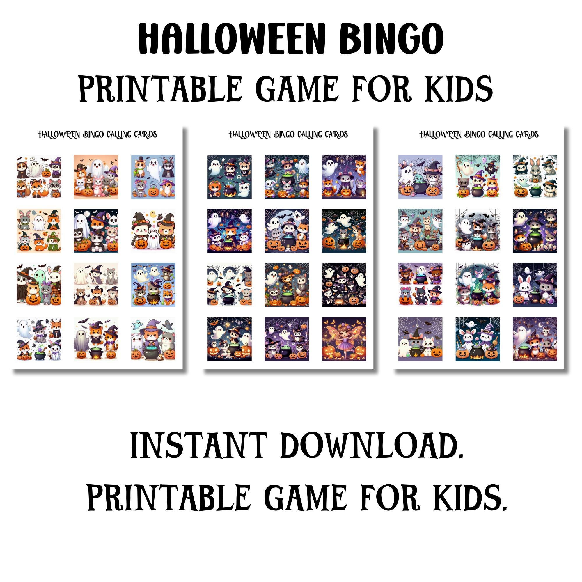 Halloween Bingo Game Printable - Fun Halloween-themed Activity for Kids ...