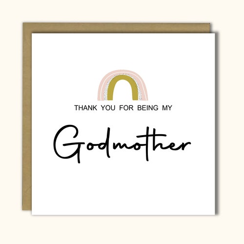 Thank You For Being My Godmother Card Personalised Thank You Etsy Uk