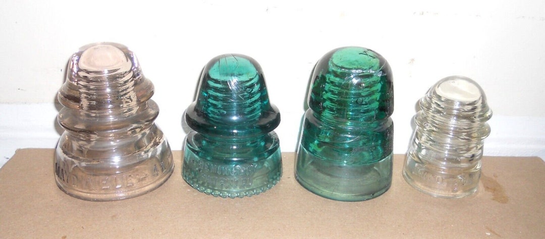 Nice Lot of 4 Antique Glass Insulators CD 154 162 113 145 - Etsy