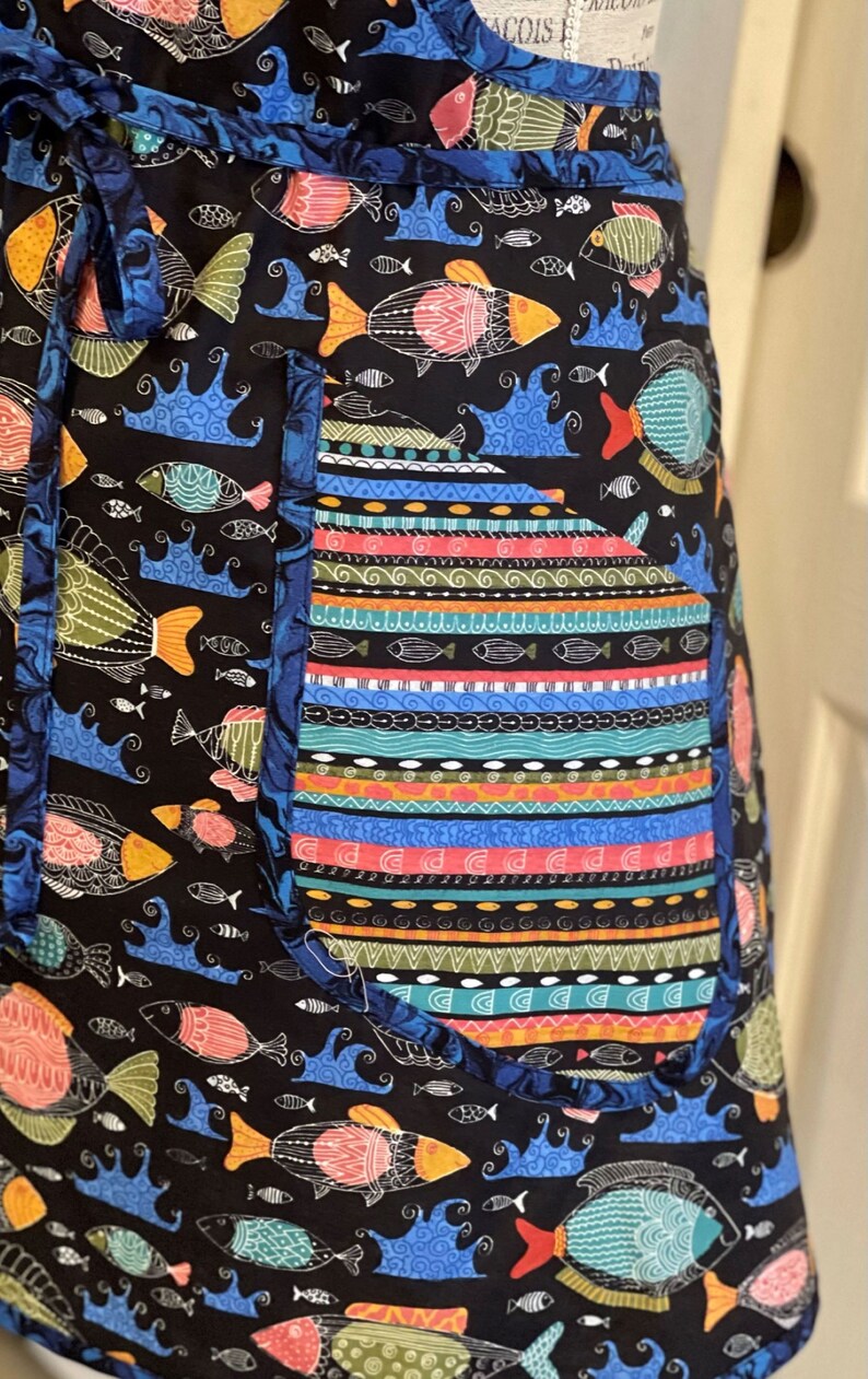 Bright Tropical Fish Swim Across Woman's Full Apron Blue - Etsy