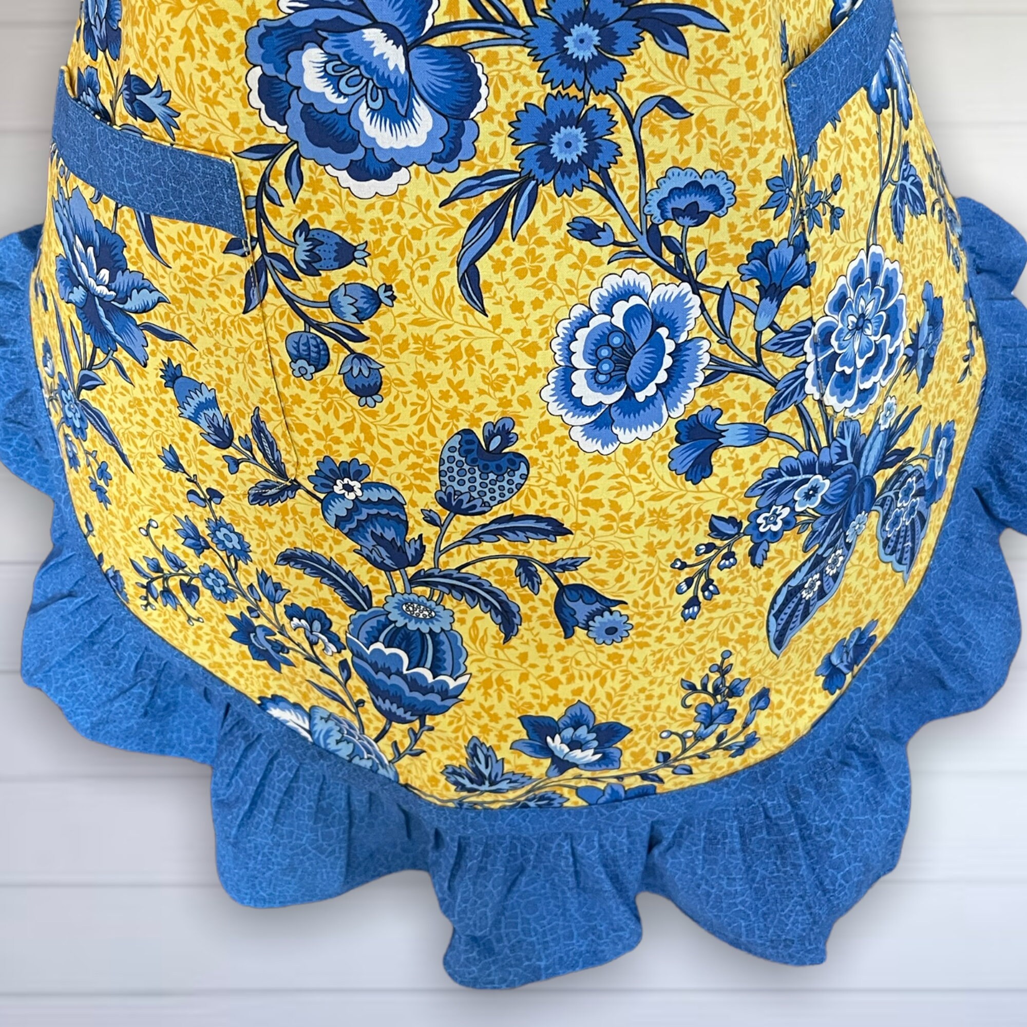 Magnificent China Blue Blossoms on Bright Yellow Featured on Chic ...