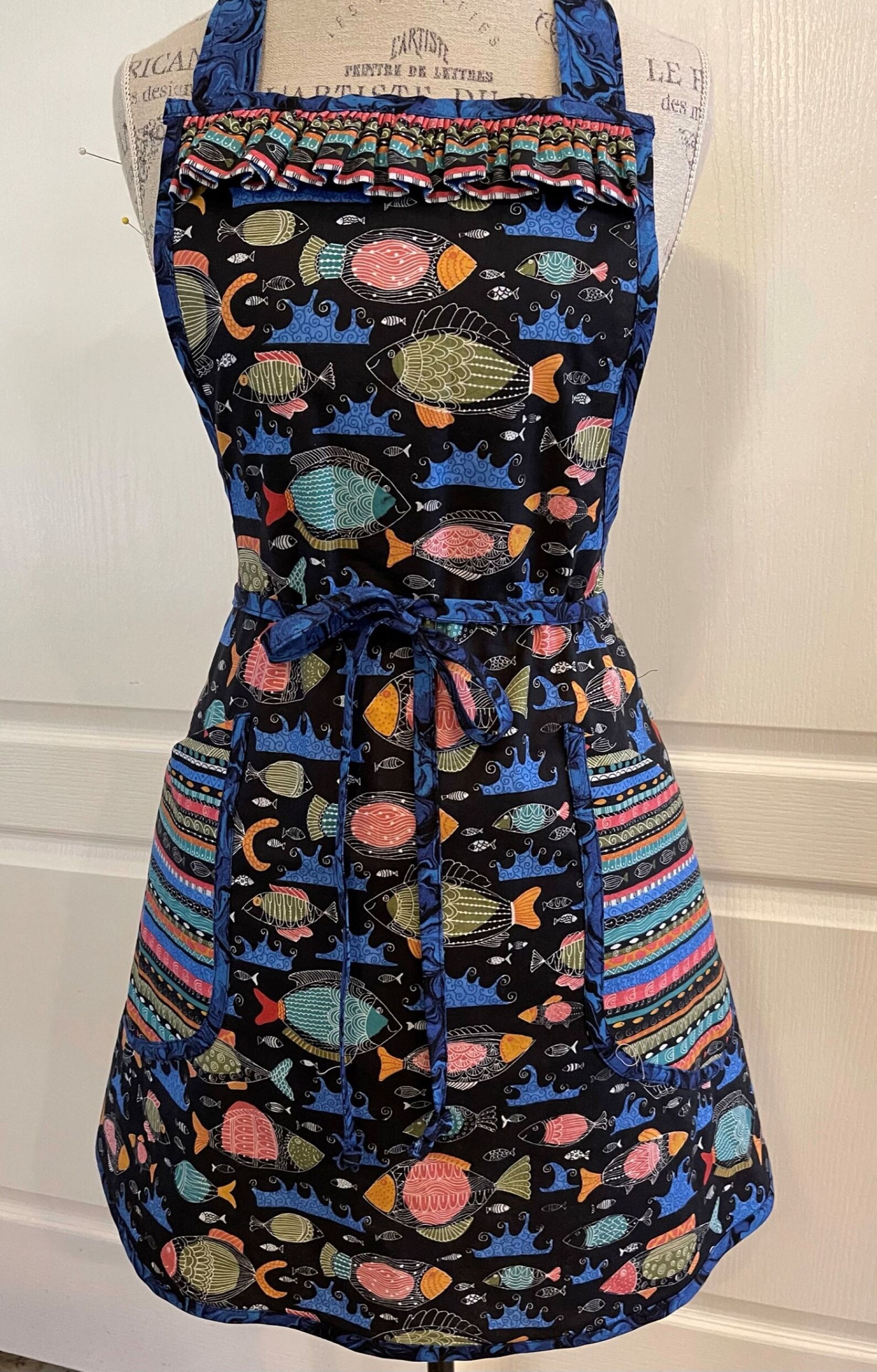 Bright Tropical Fish Swim Across Woman's Full Apron Blue - Etsy