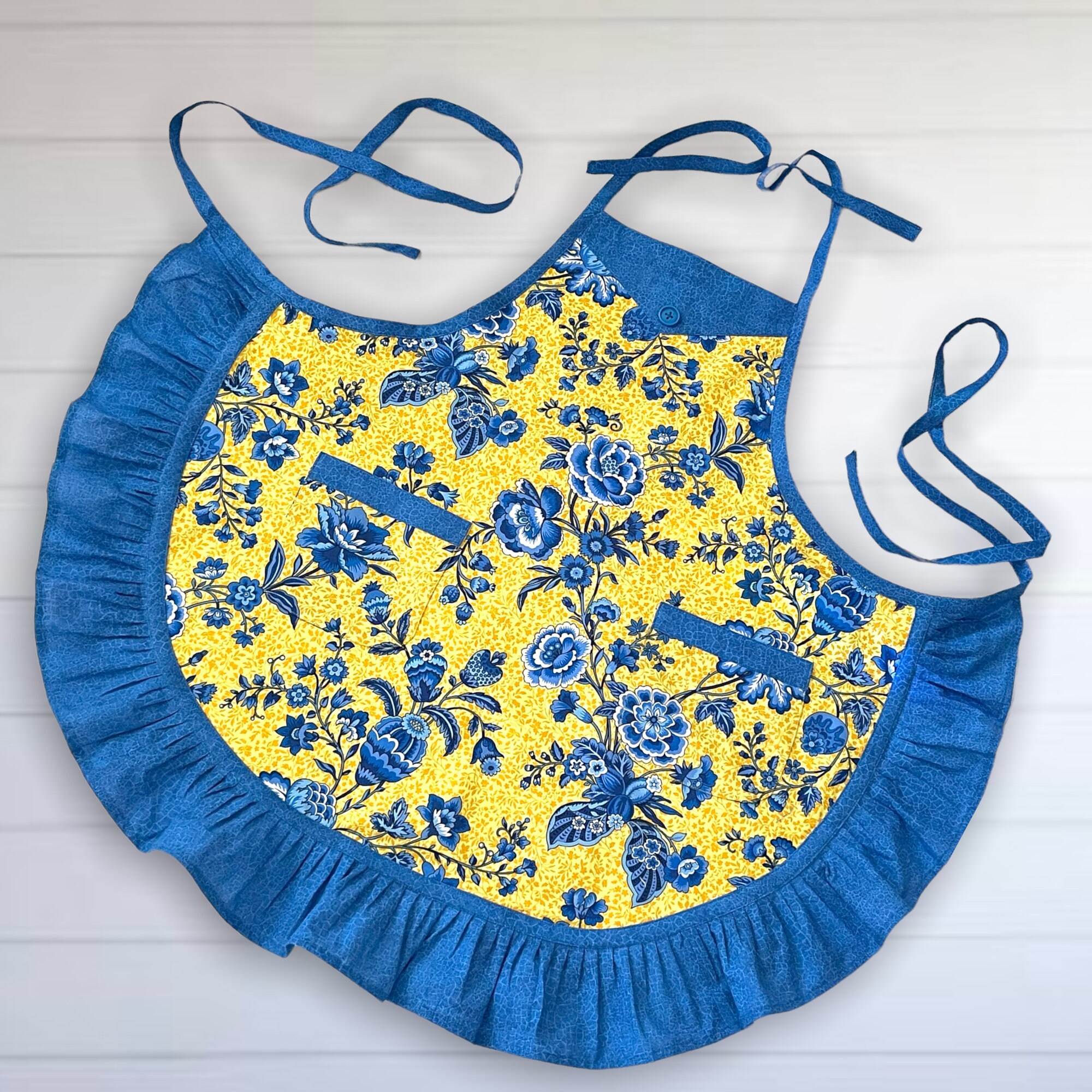 Magnificent China Blue Blossoms on Bright Yellow Featured on Chic ...