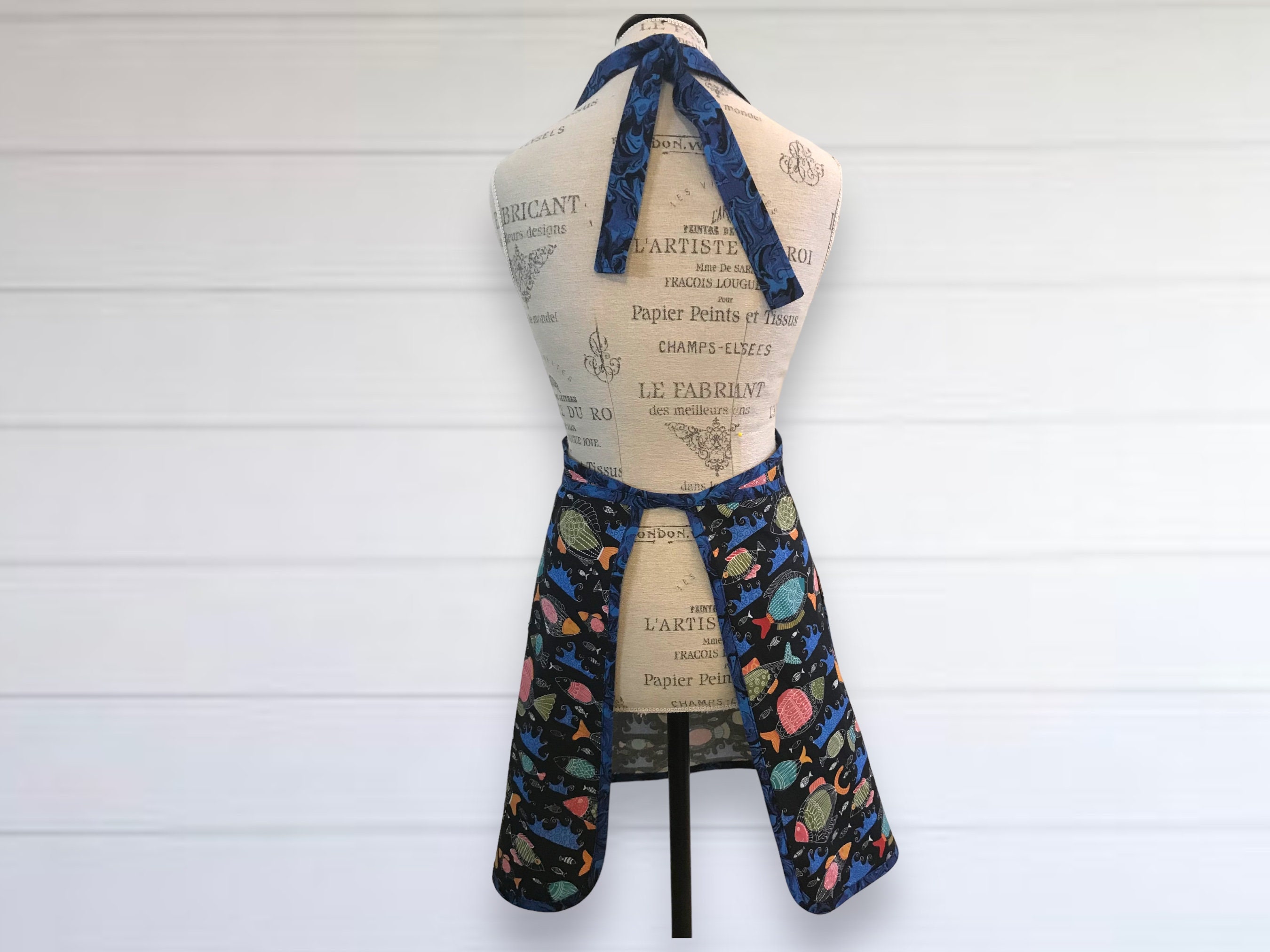 Bright Tropical Fish Swim Across Woman's Full Apron Blue - Etsy