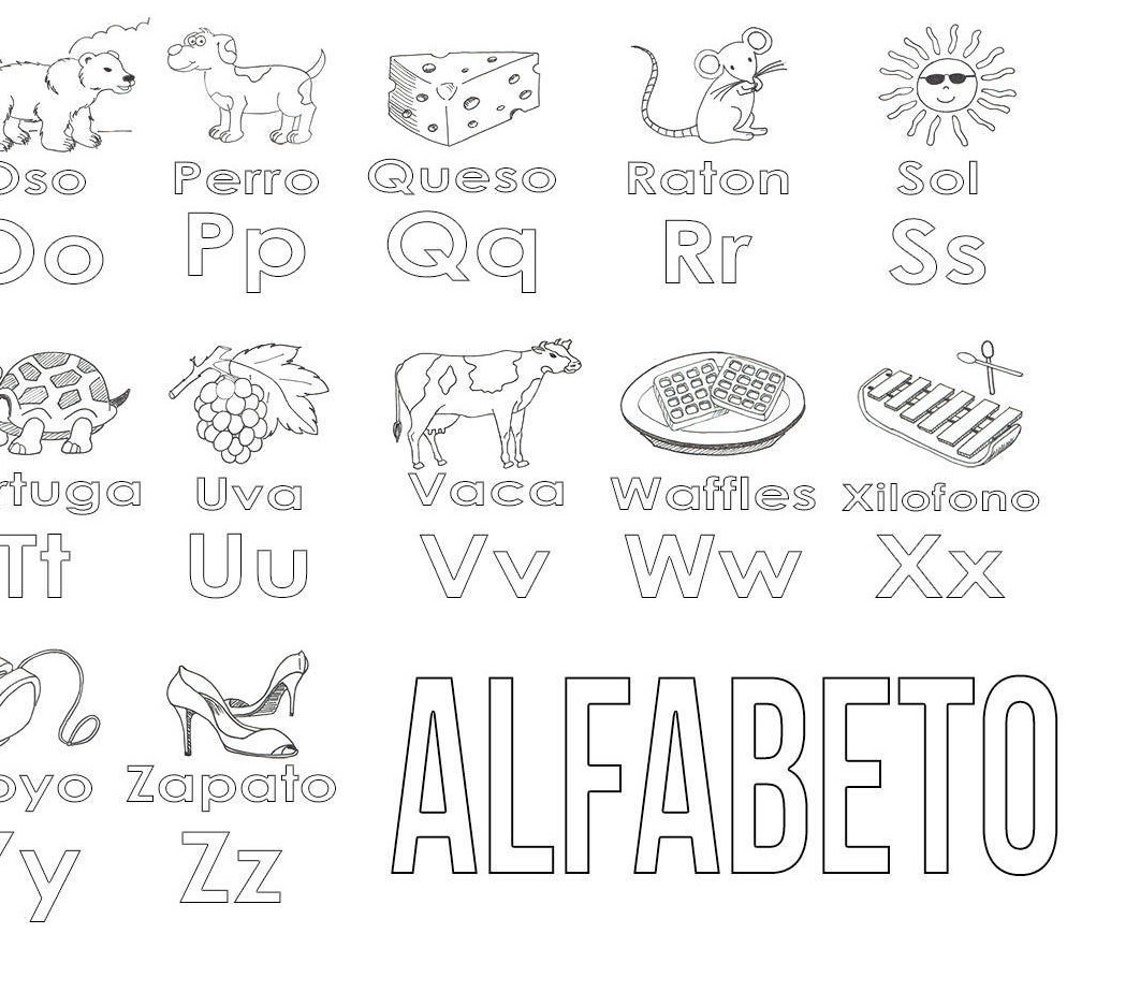 Spanish Alphabet Poster - Etsy