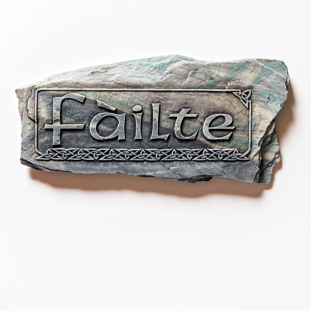 Failte Wall Art, Celtic Welcome Plaque, Scottish Gift, Celtic Wall ...