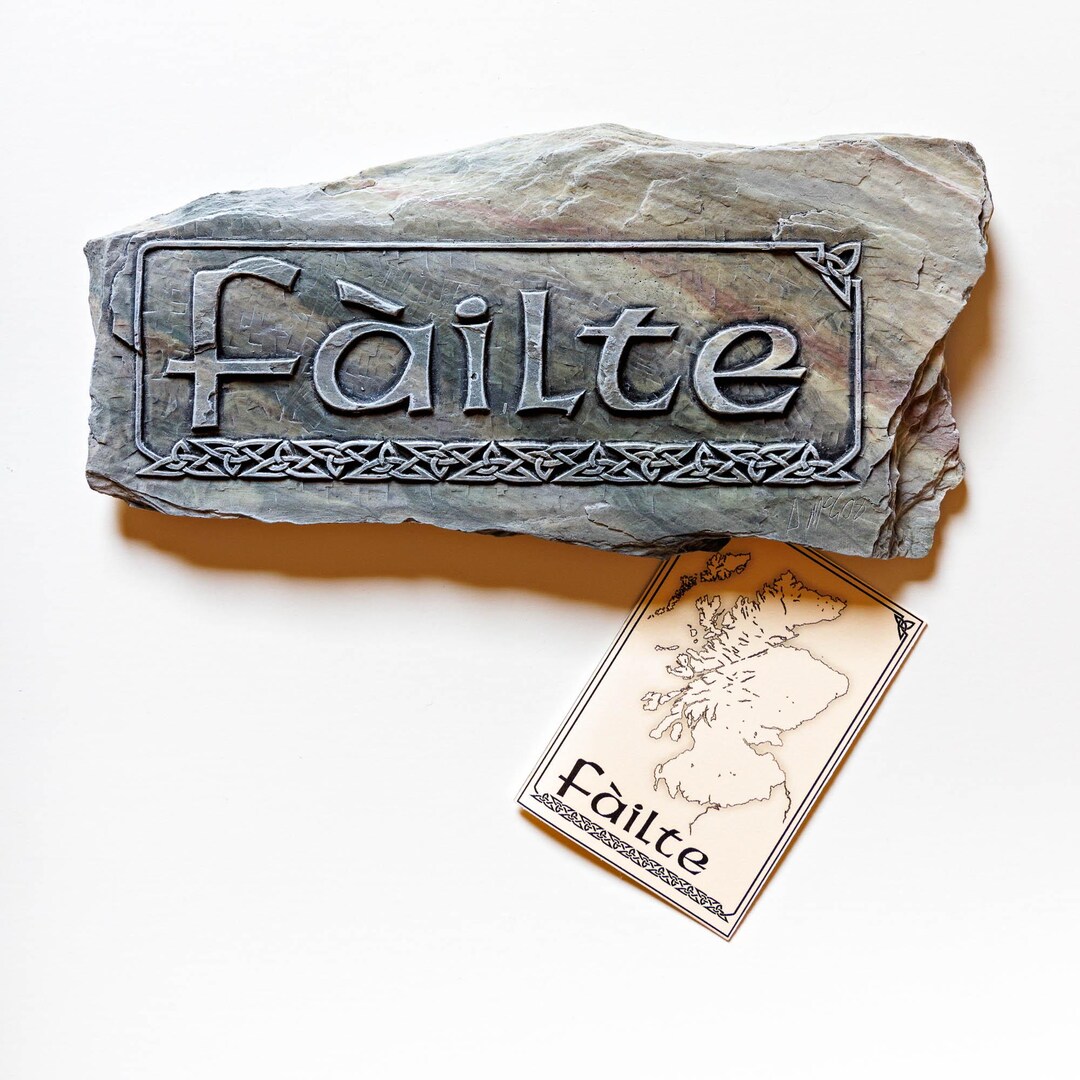 Failte Wall Art, Celtic Welcome Plaque, Scottish Gift, Celtic Wall ...