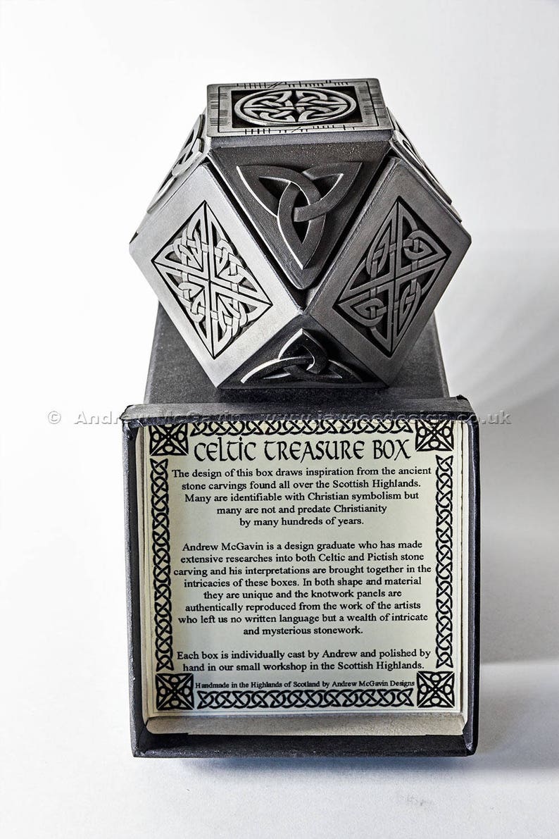 Cube Celtic Treasure Box LC scottish Gift Geometric | Etsy