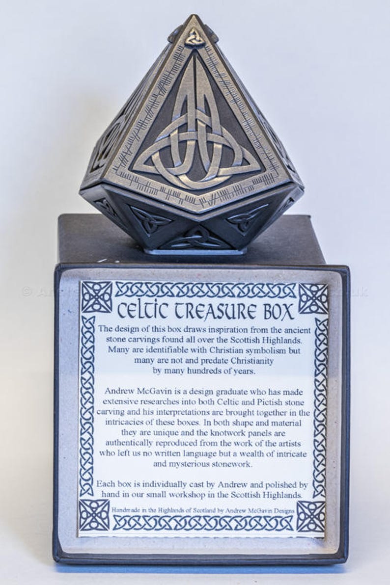 Pyramid Celtic Treasure Box Scottish Gift Unique Geometric - Etsy
