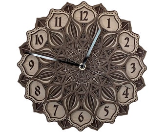 Wooden Mandala Clock - Etsy