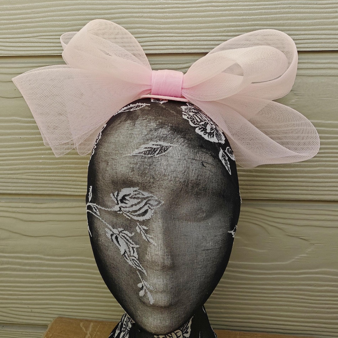 Baby Pink Crinoline Fascinator Millinery Burlesque Clip Brooch Wedding ...