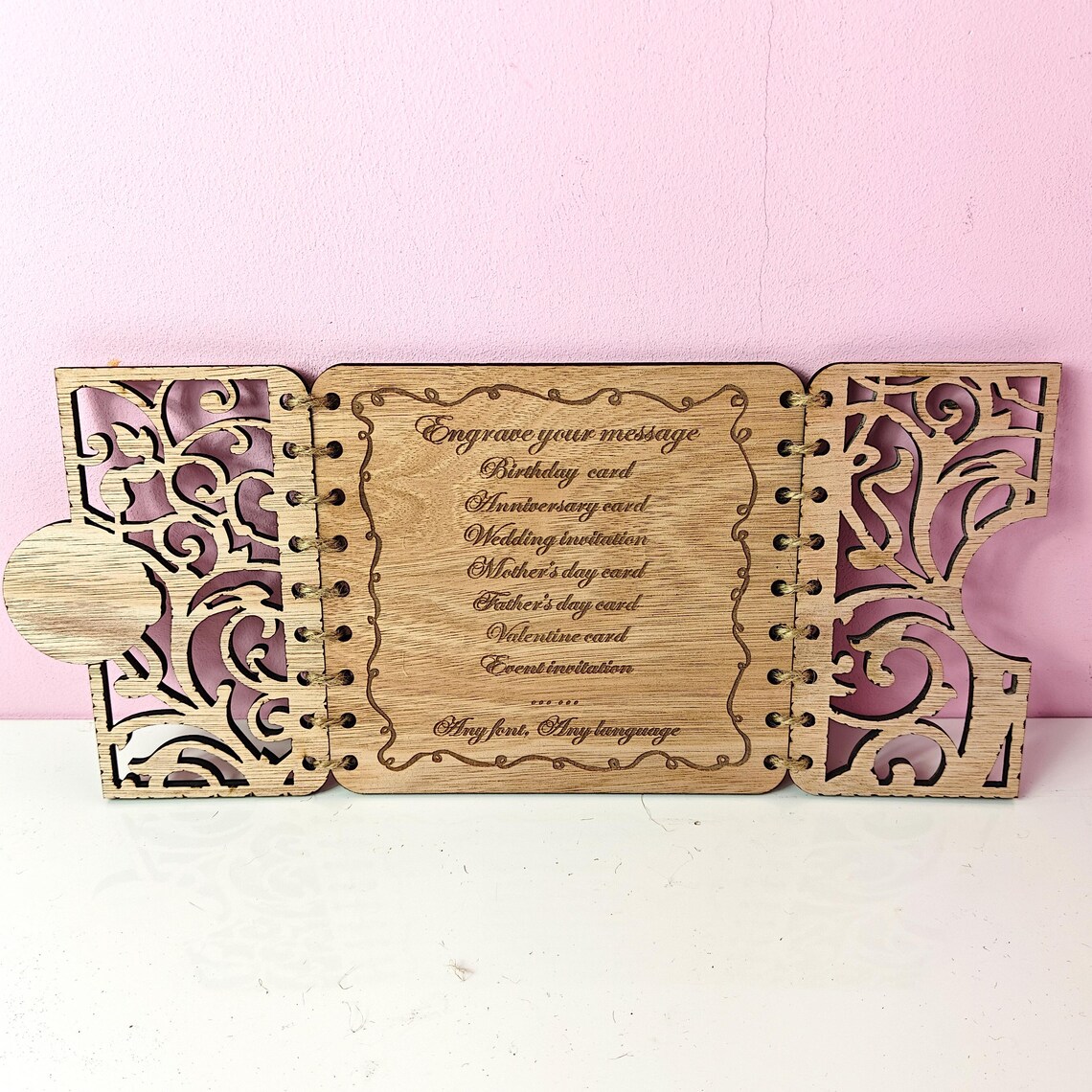 Custom Made Personalised Wood Plaque Card Laser Cut Carved Engraved ...