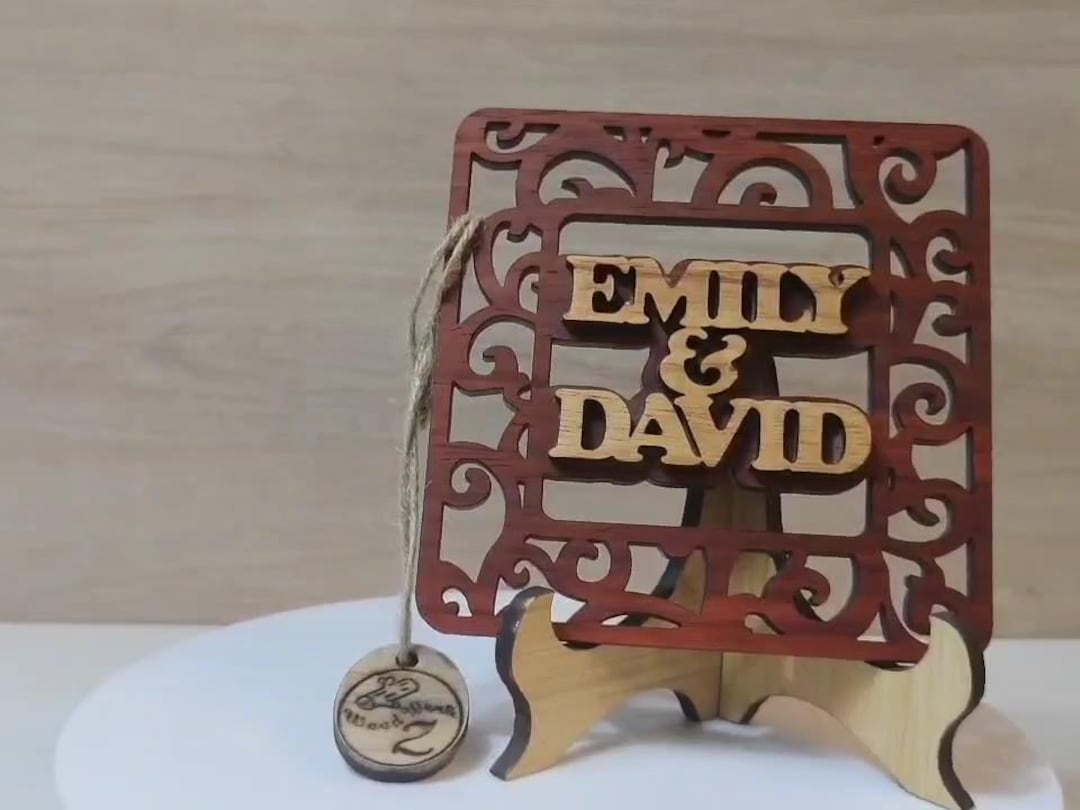Custom Made Personalised Real Solid Wood Name Plate Table Stand Plaque ...