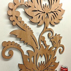 Large Wooden Lotus Flower Pattern Wall Door Decoration Hanging Picture ...