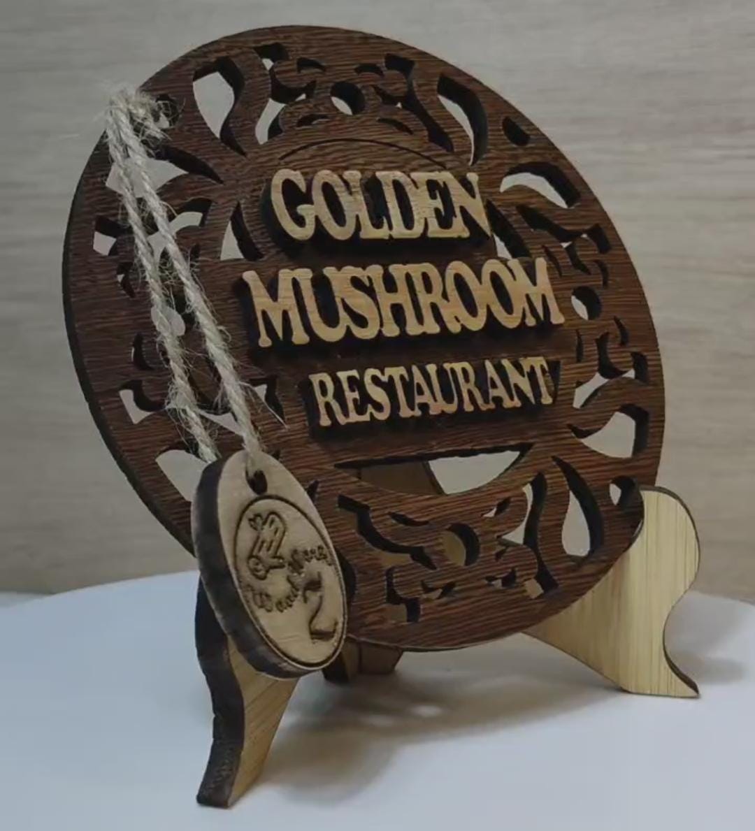Custom Made Personalised Real Solid Wood Name Plate Table Stand Plaque ...