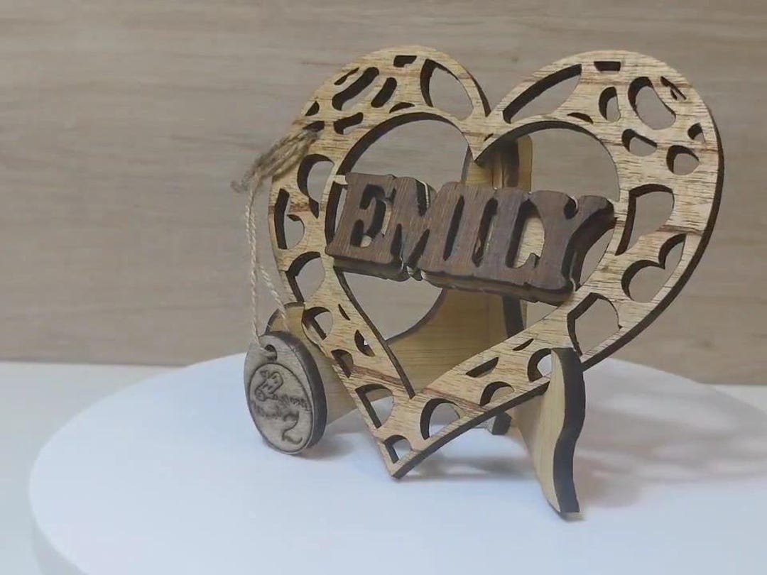 Custom Made Personalised Real Solid Wood Name Plate Table Stand Plaque ...