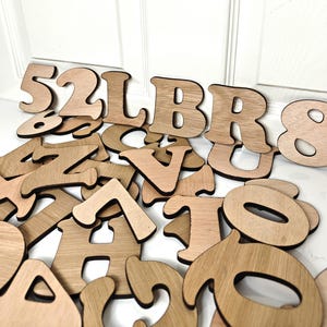80mm Laser Cut Wood Letters Craft Unfinished Alphabet Numbers Symbol ...