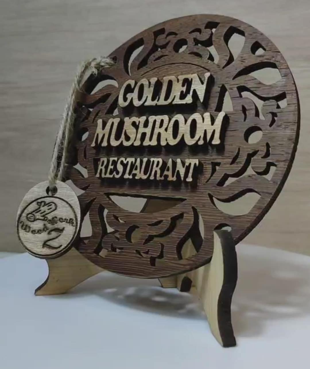 Custom Made Personalised Real Solid Wood Name Plate Table Stand Plaque ...