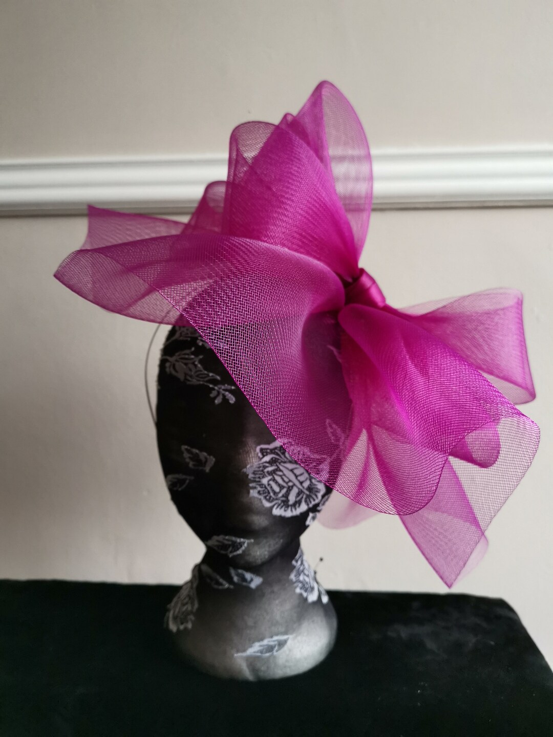 Plum Dark Pink Purple Crinoline Fascinator Millinery Burlesque Headband ...