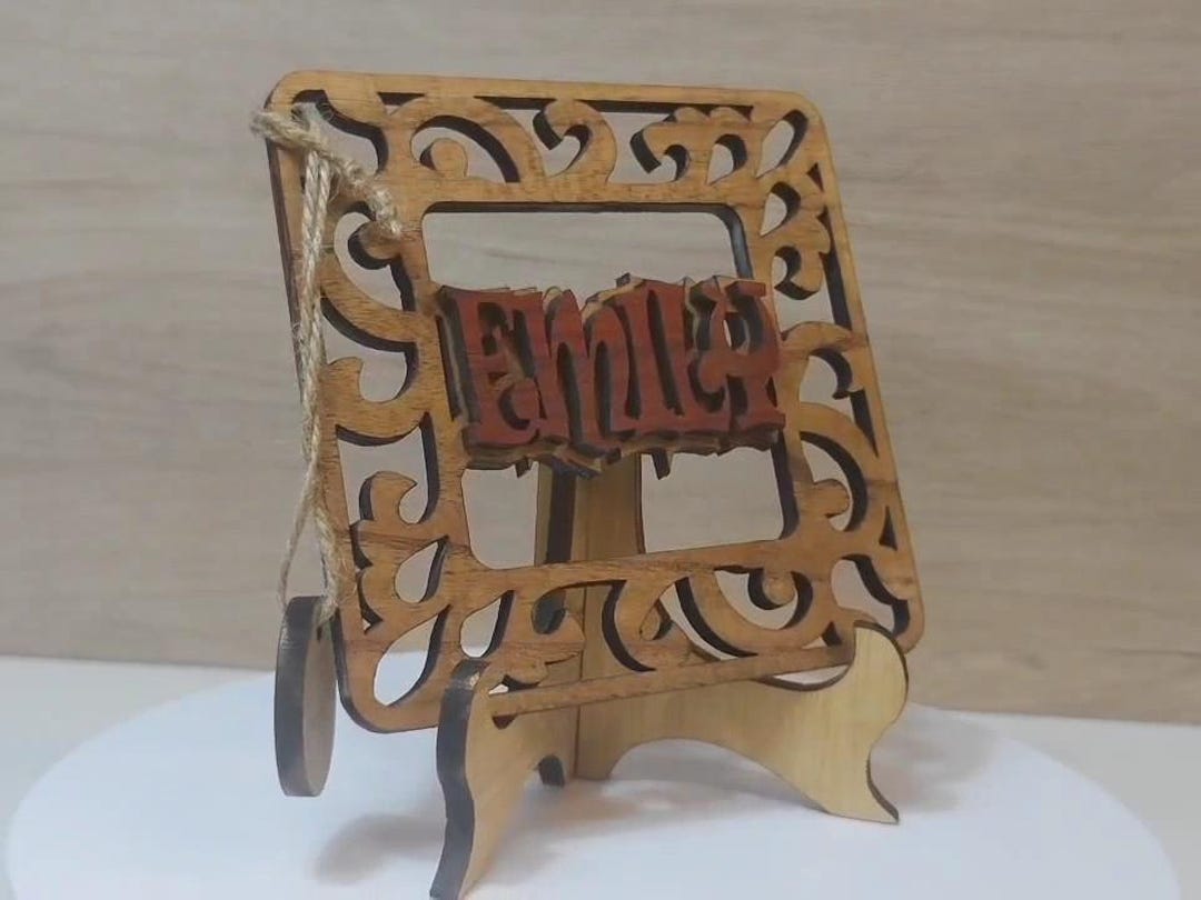 Custom Made Personalised Real Solid Wood Name Plate Table Stand Plaque ...
