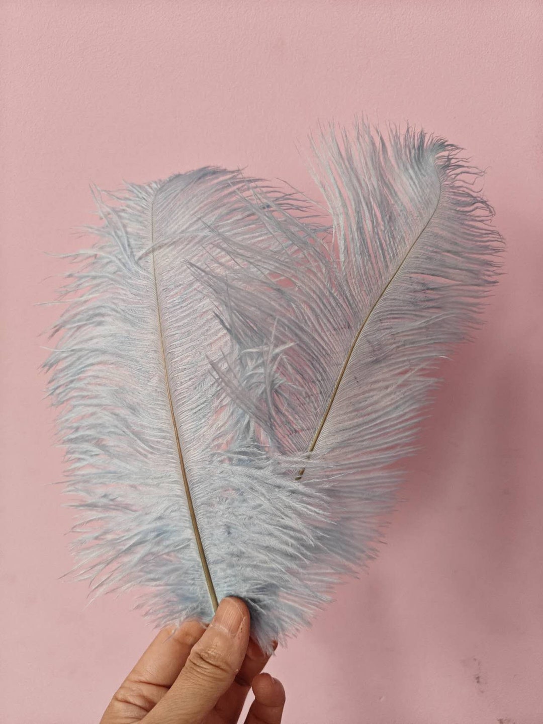 Baby Light Blue Ostrich Feather Hair Clip Grip Fascinator Fancy Dress ...