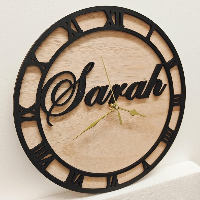 Custom Made Personalised Bespoke Wood Wooden Laser Cut Engraved Black ...