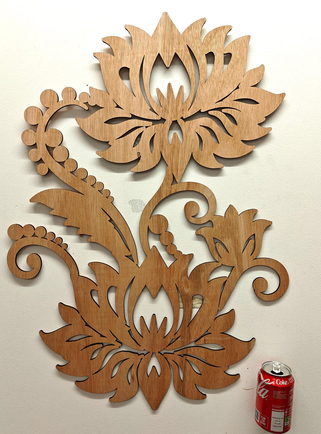 Large Wooden Lotus Flower Pattern Wall Door Decoration Hanging Picture ...