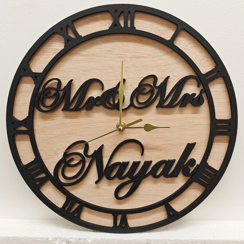 Custom Made Personalised Bespoke Wood Wooden Laser Cut Engraved Black ...