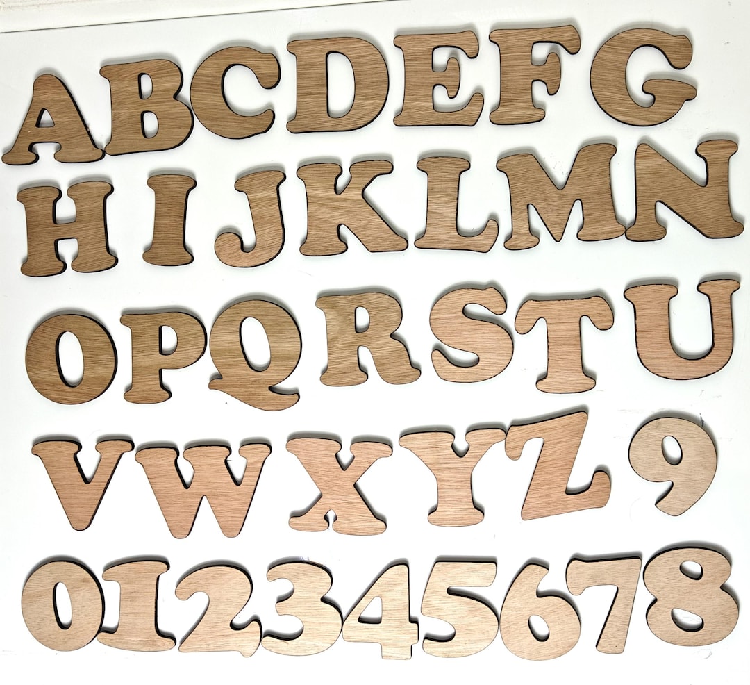 80mm Laser Cut Wood Letters Craft Unfinished Alphabet Numbers Symbol ...