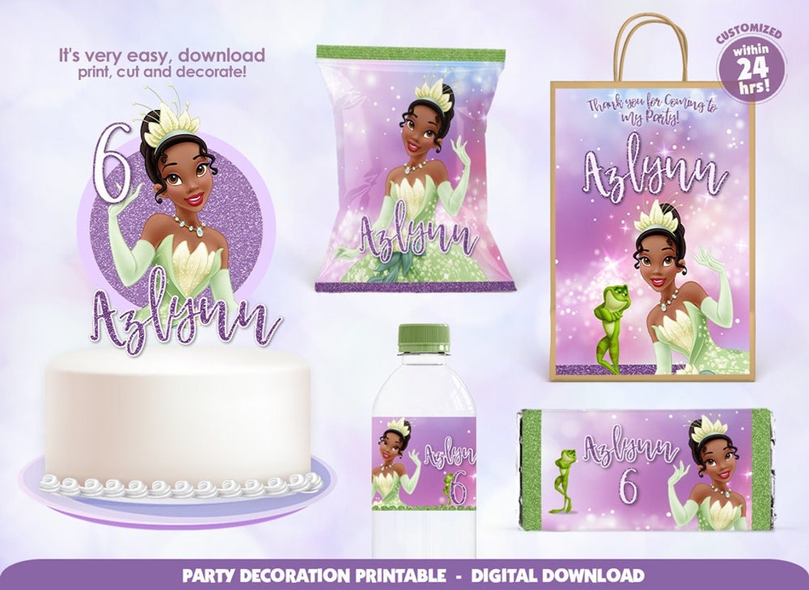 Tiana Birthday Decorations Labels Tiana Party Decorations - Etsy