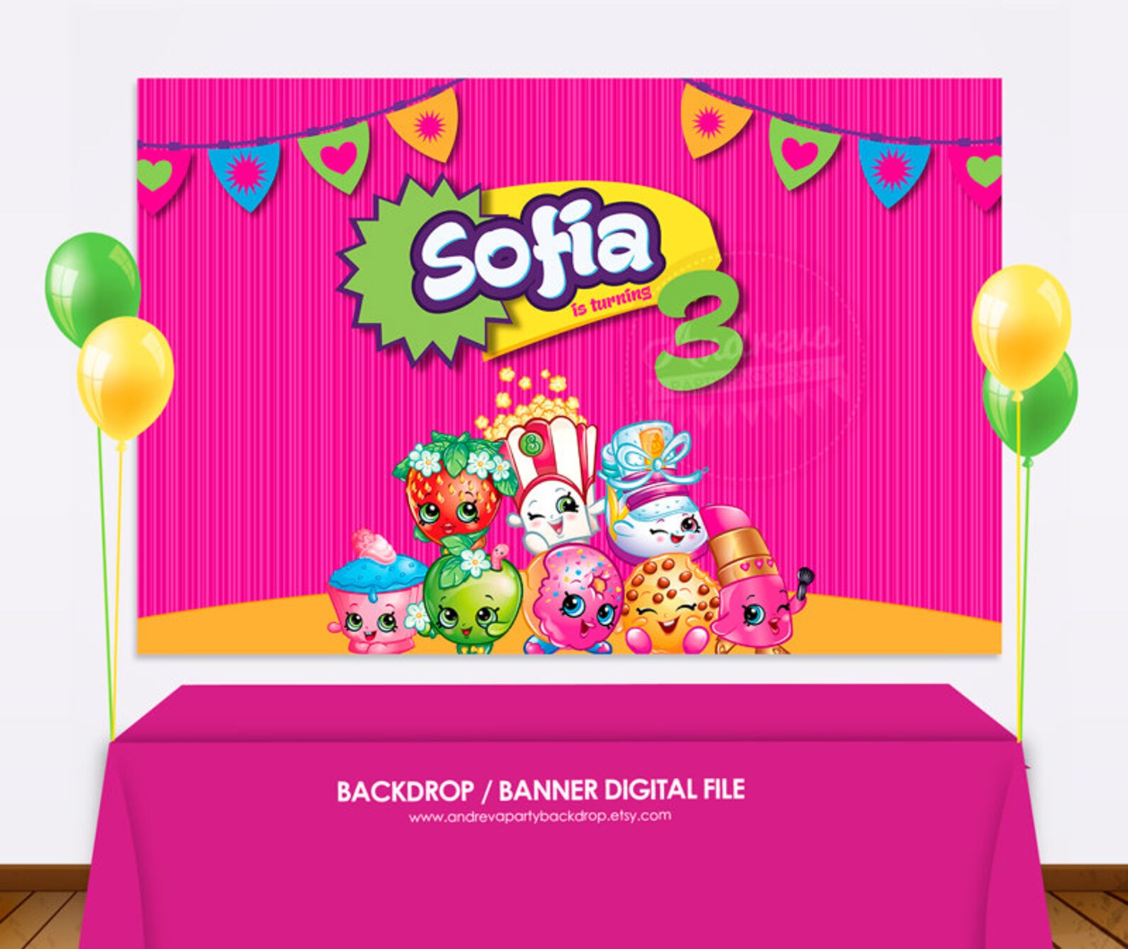 Shopkins Banner Shopkins Backdrop Shopkins Birthday | Etsy