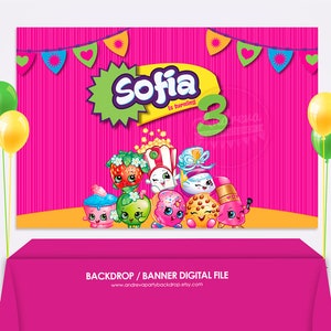 Shopkins Banner Shopkins Backdrop Shopkins Birthday - Etsy