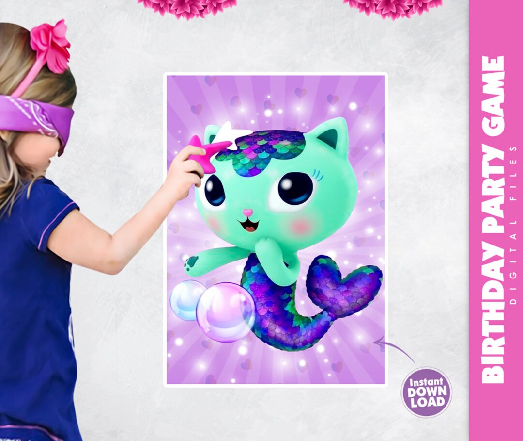 Pin the Star to Mercat Gabby Dollhouse Party Game, Fun Party Game ...