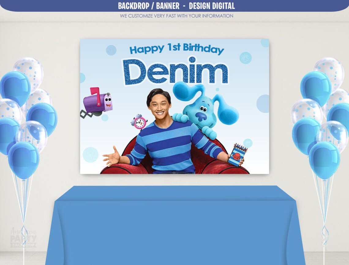 Blues Clues Backdrop Blues Clues Birthday Blues Clues Party | Etsy