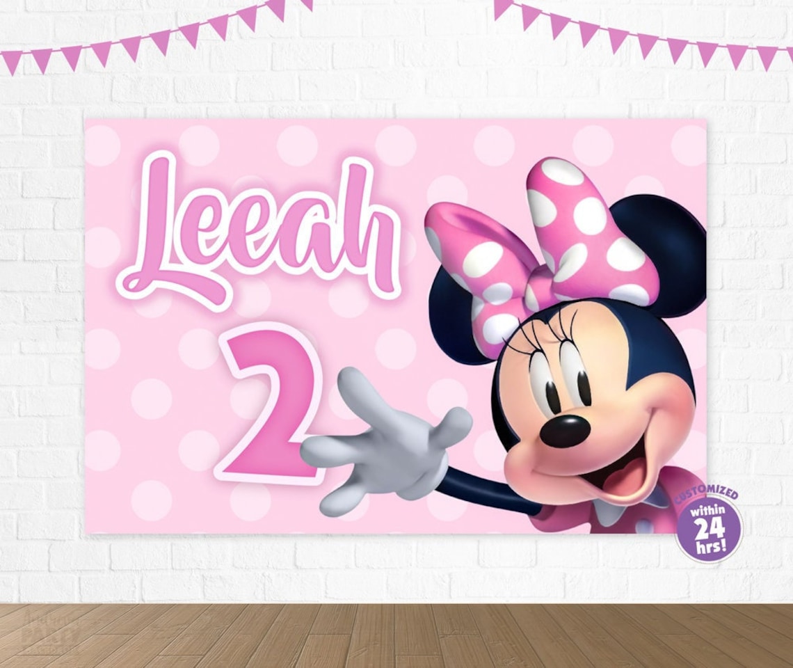 Printable Minnie Mouse Birthday Backdrop Minnie Mouse - Etsy