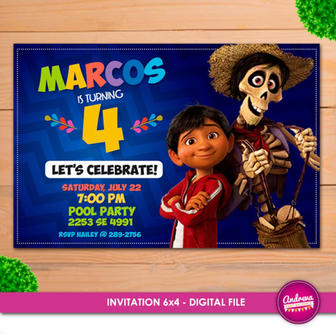 Coco Invitation, Coco Birthday, Coco Invite, Coco Party, Birthday ...