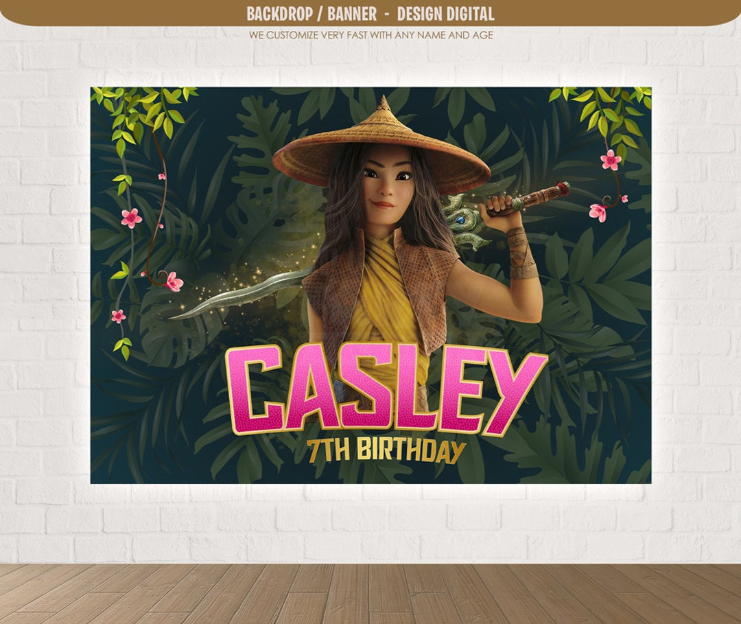 Raya Birthday Backdrop, Raya and the Last Dragon Party Decorations ...