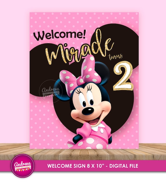 Minnie Birthday Welcome Sign Minnie Mouse Party Minnie - Etsy Canada