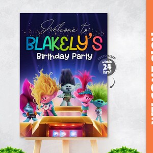 Trolls Band Together Welcome Sign Design, Trolls 3 Custom Sign ...