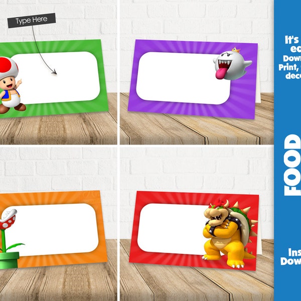 Super Mario Name Tags - Etsy