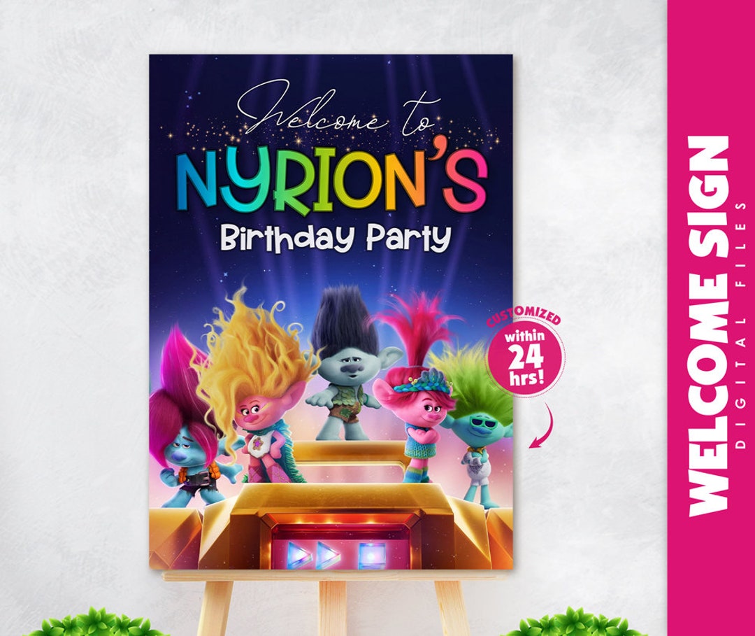 Trolls Band Together Welcome Sign Design, Trolls 3 Custom Sign ...