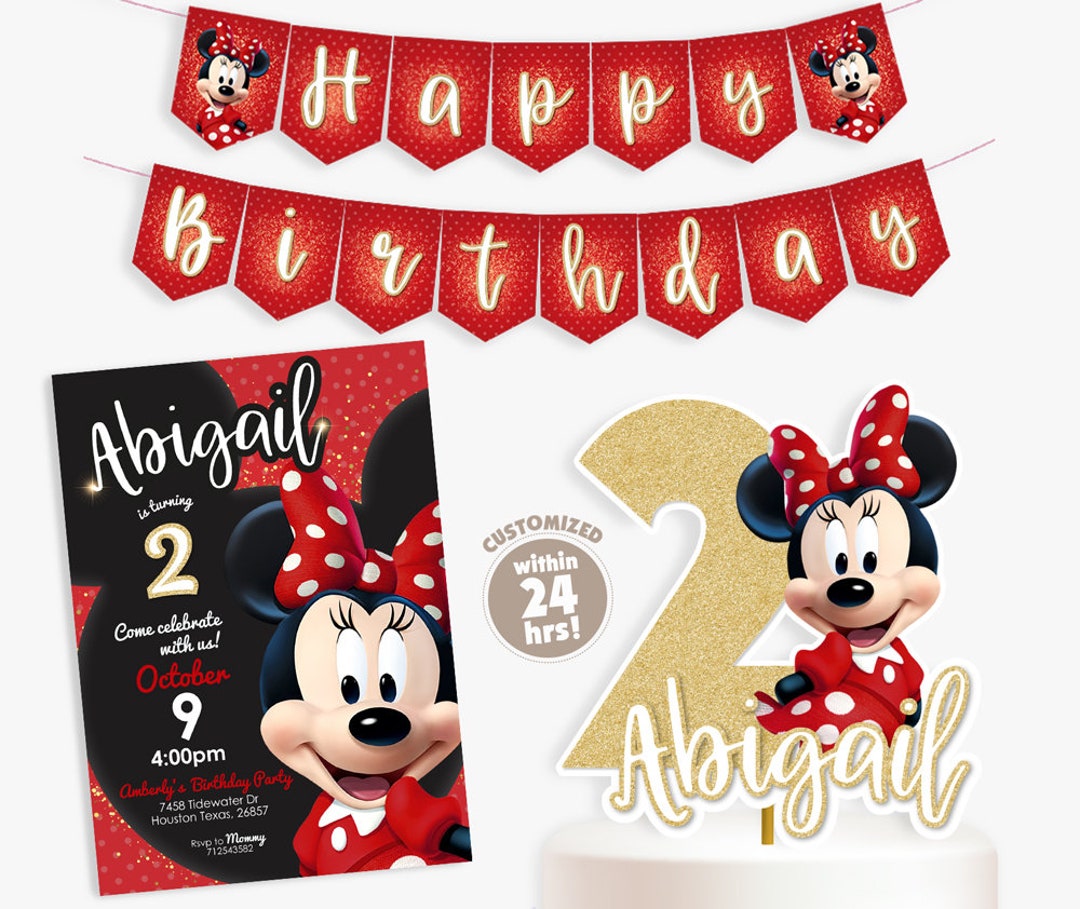 Red Minnie Mouse Cake Topper
