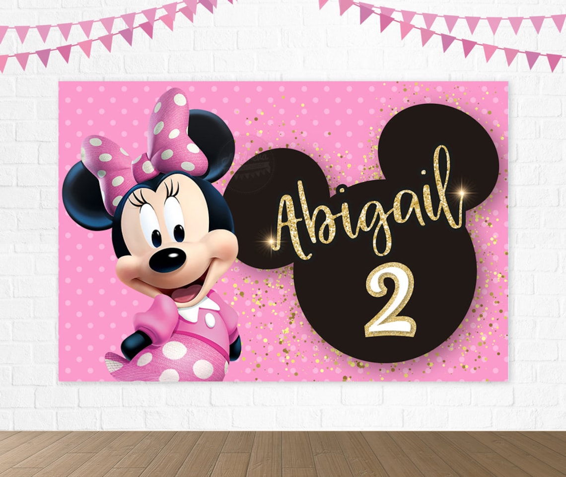Minnie Mouse Birthday Decorations Backdrop Minnie Mouse - Etsy