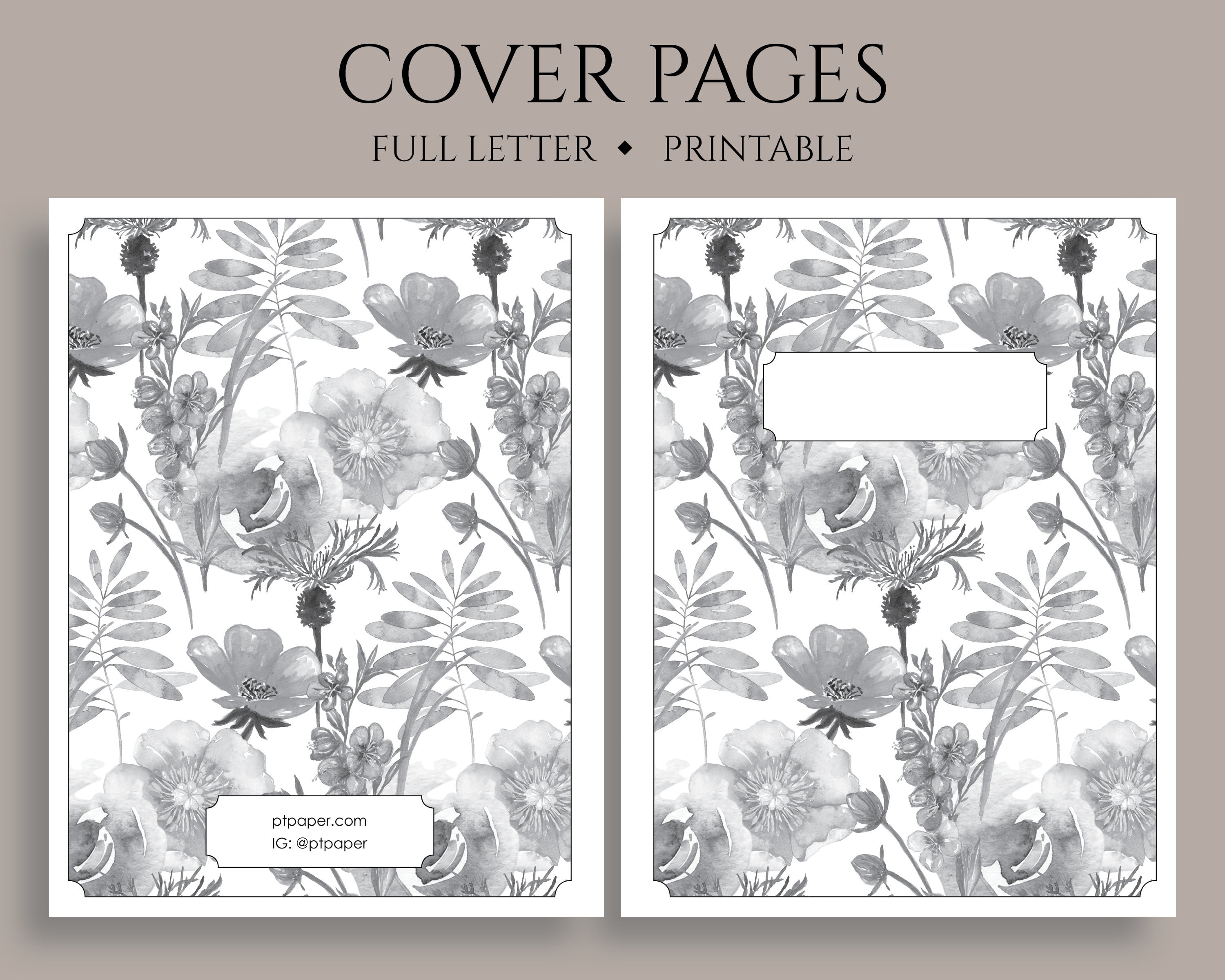 Planner Covers Printable Planner Insert Title Pages Planner | Etsy